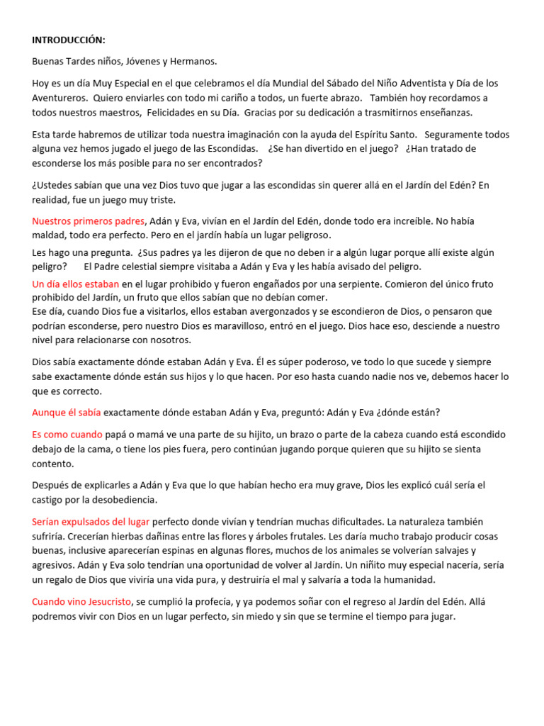 Conociendo El Cielo (Guión) | PDF | Adán y Eva | Elijah