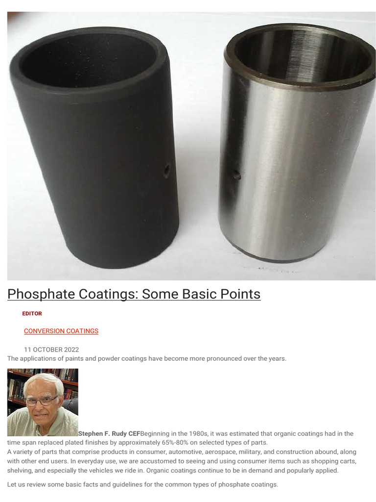 Overview of Phosphate Coatings Types | PDF | Corrosion | Zinc
