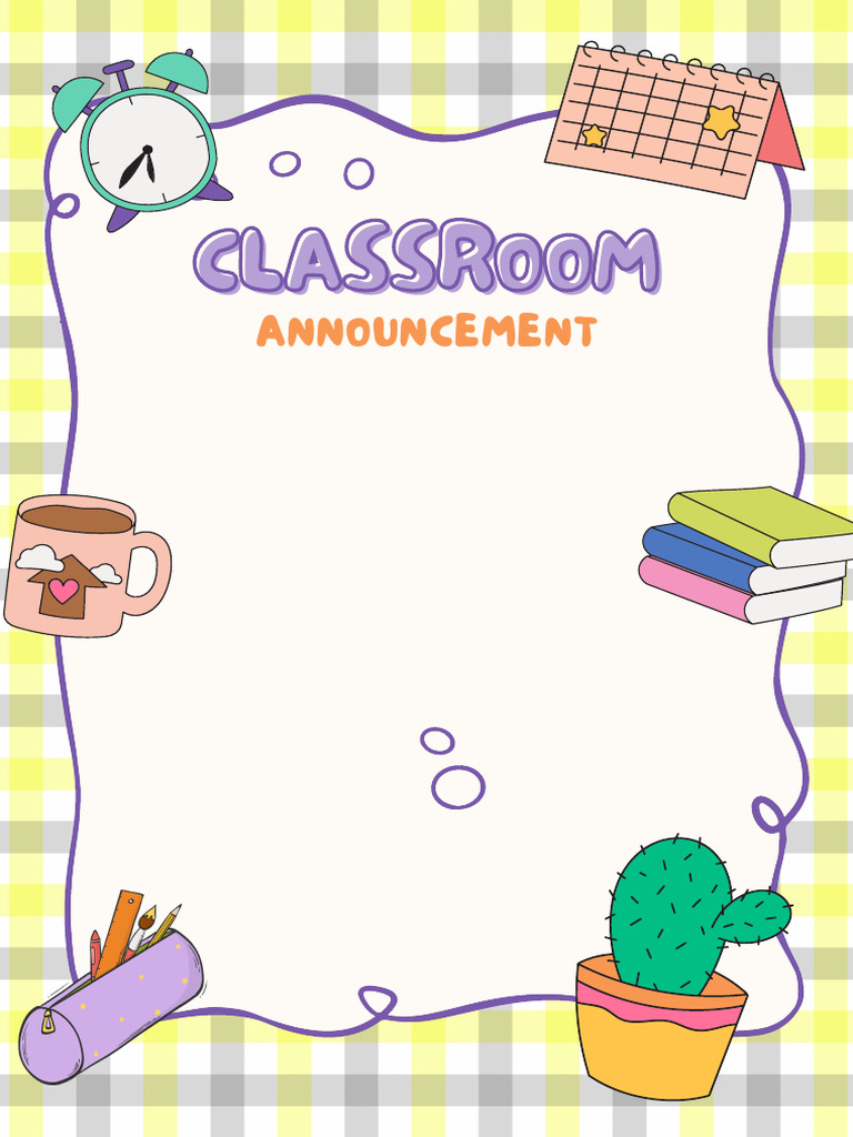 Colorful Cute Doodle Classroom Announcement Poster - 20250628 - 010153 ...