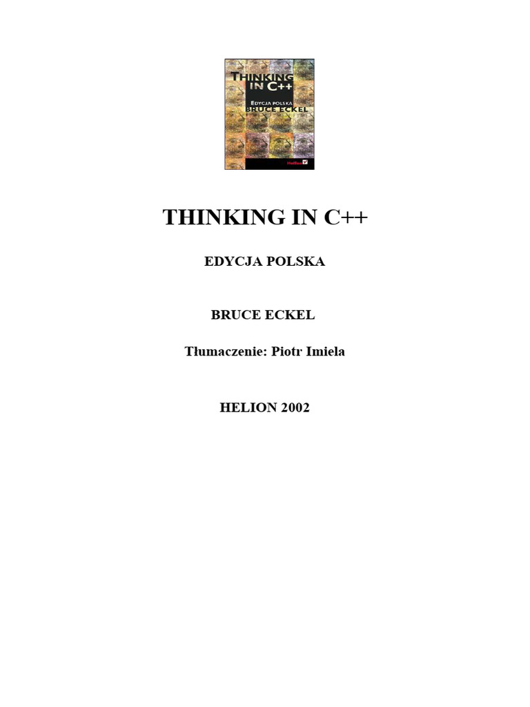 Thinking in C++ (Helion 2002) Bruce Eckel | PDF
