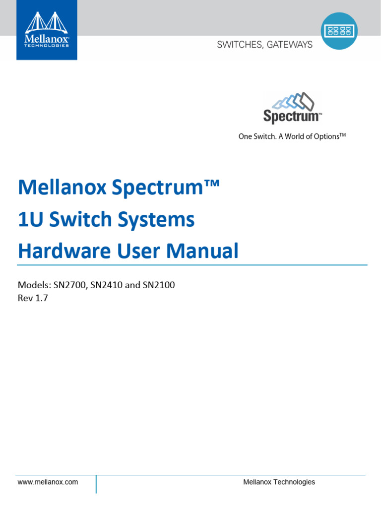3454-8BC User Guide Mellanox 25G Switch 1U SN2410 | PDF | Computer ...