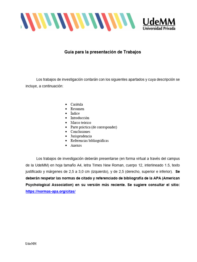 Pautas para La Presentacion de Trabajos | PDF