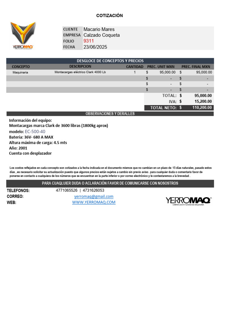 COTIZACION-OP2 | PDF