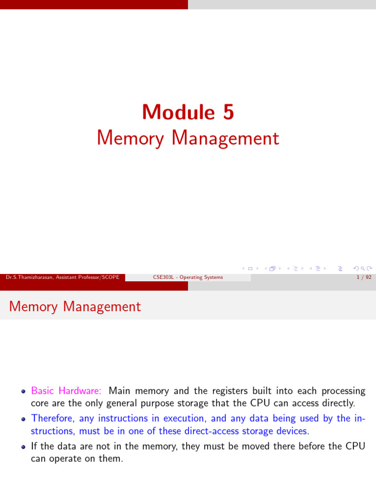 6-Module5 Memory Management-13-06-2023 | PDF | Operating System ...