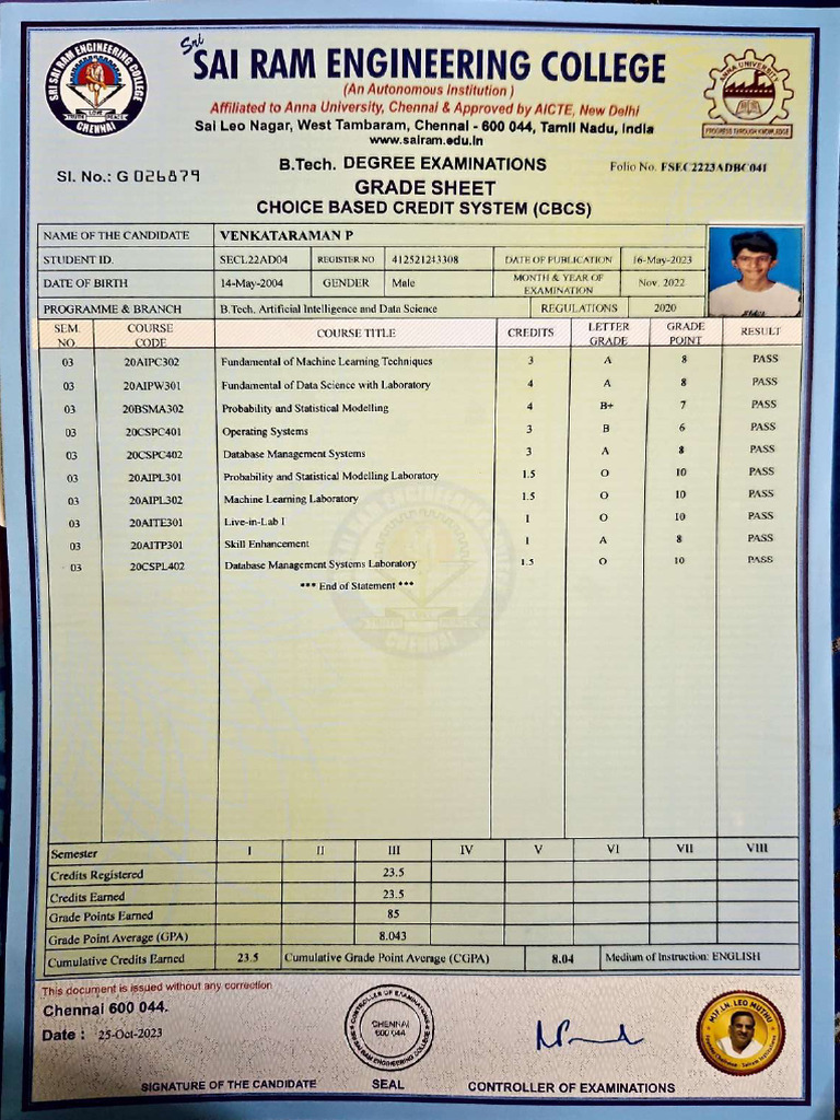 Venkat - Sem2-Sem4 (1) - Compressed - Compressed-Compressed | PDF | Course Credit | Applied ...