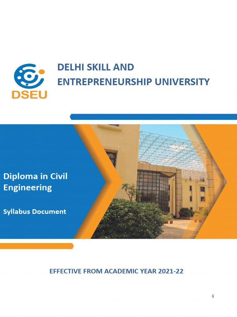 Delhi University Civil Engineering Diploma Syllabus | PDF | Engineering ...