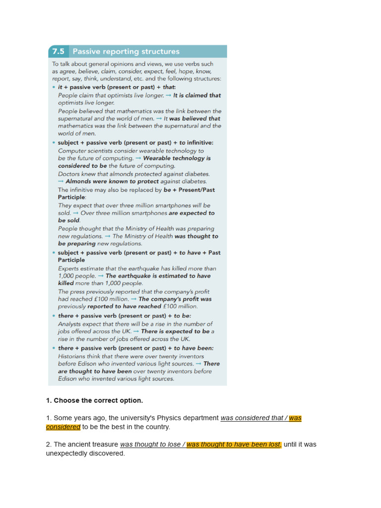 Impersonal - Passive Reporting Structures | PDF | Password