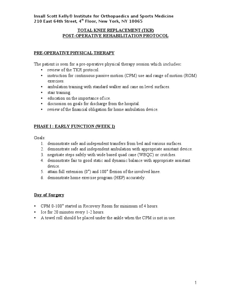 TKA Rehab Protocol | Physical Therapy | Medicine