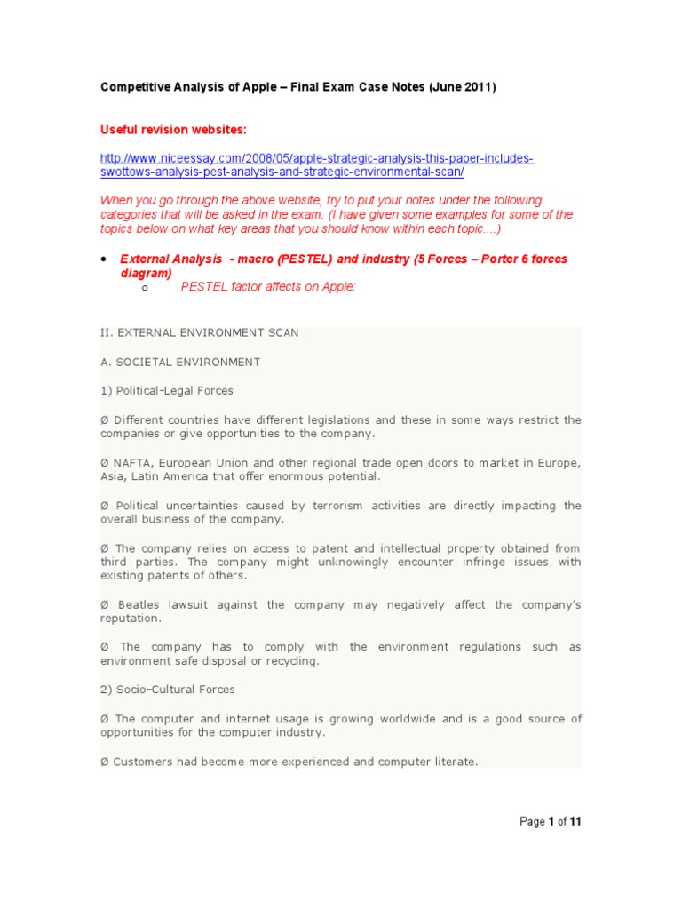 Competitive Analysis of Apple | PDF | Apple Inc. | Strategic Management