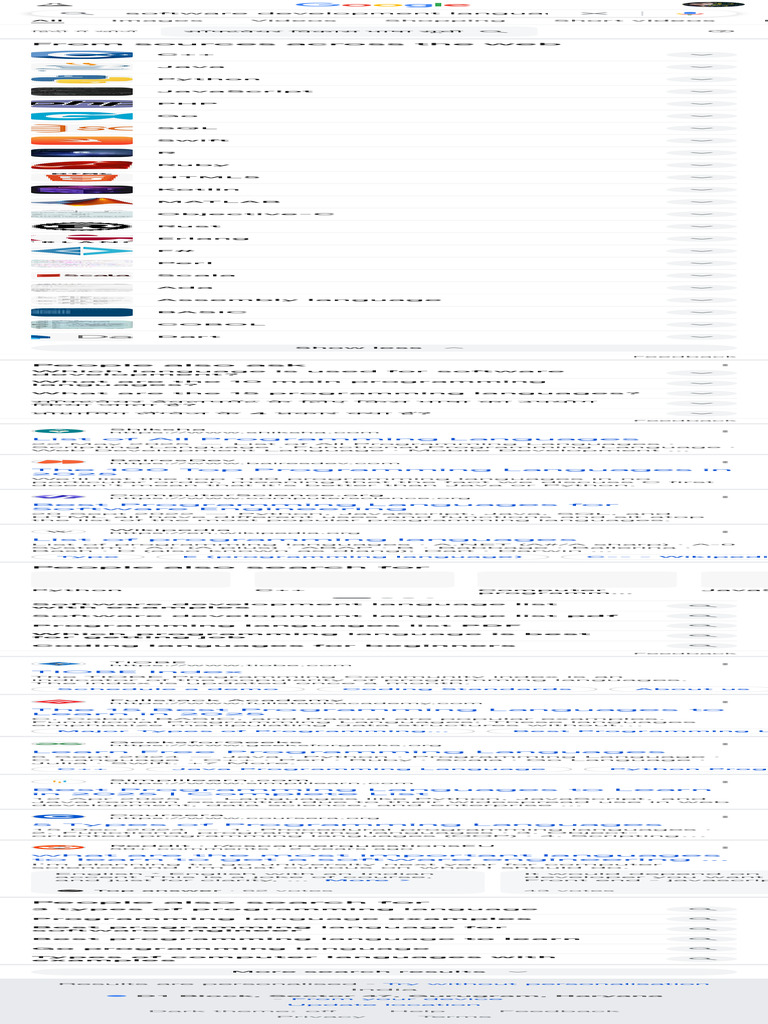 Software Development Language List - Google Search | PDF | Programming ...