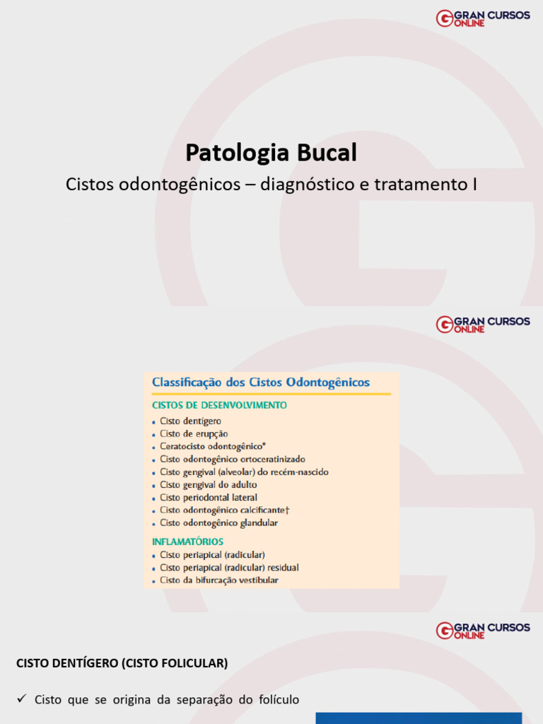 01 - Cistos Odontogênicos - I | PDF | Especialidades médicas | Doenças ...