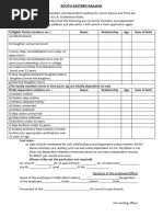 Family Declaration Form for Railway 2025 | PDF