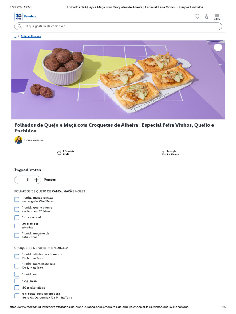 Folhados de Quejo e Maçã Com Croquetes de Alheira _ Especial Feira ...