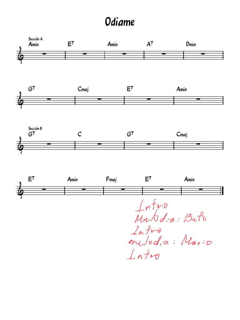 Letra de "Odiame" | PDF