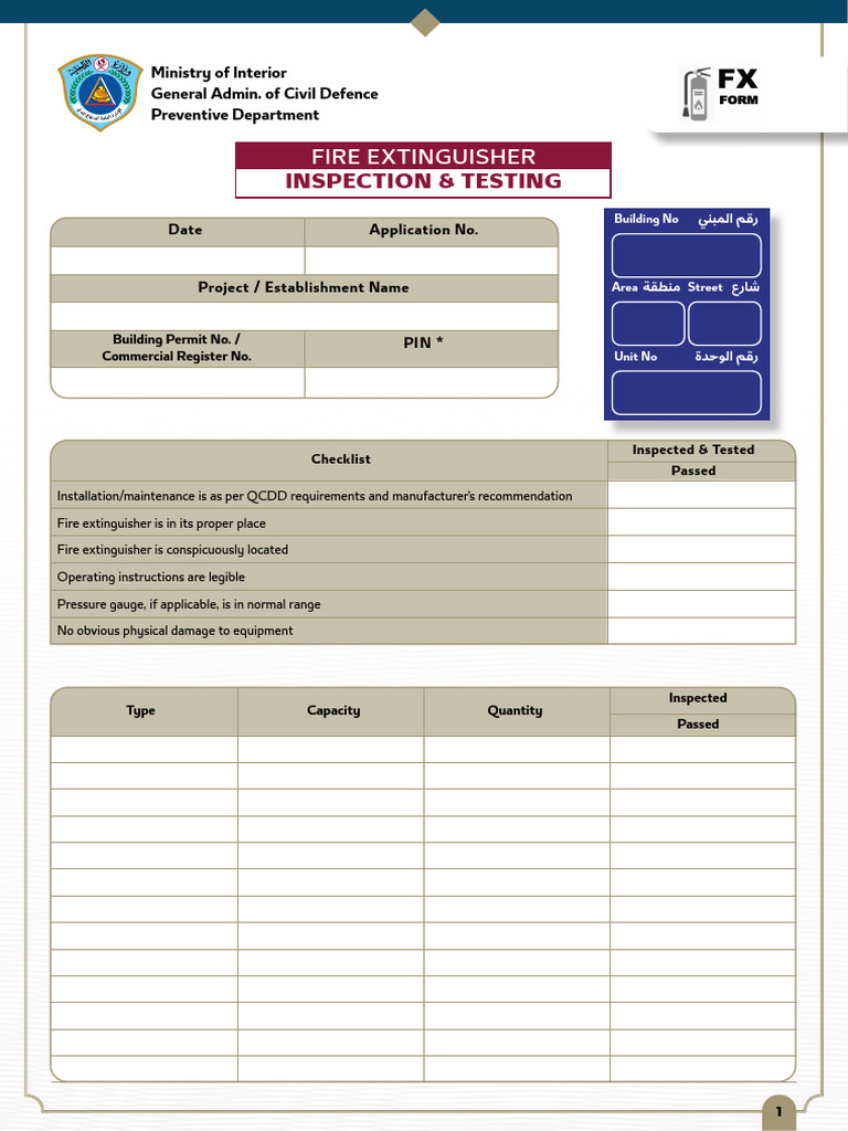 Fire Extinguisher Inspection & Testing | PDF
