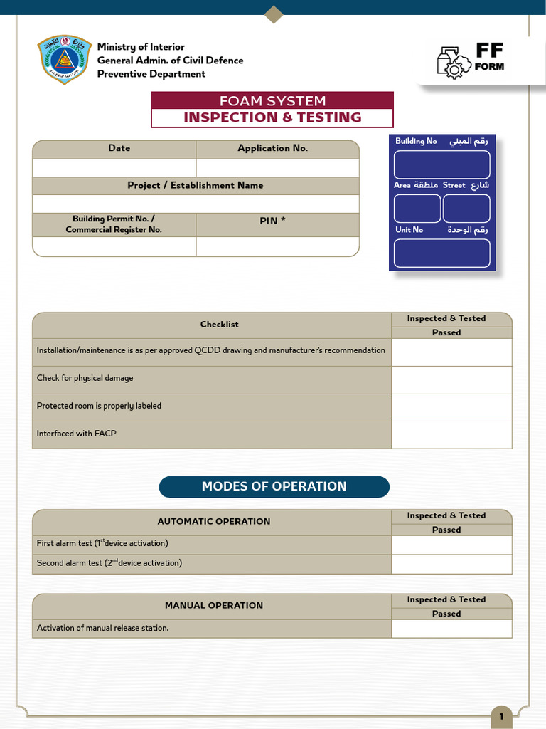 Foam System Inspection & Testing | PDF
