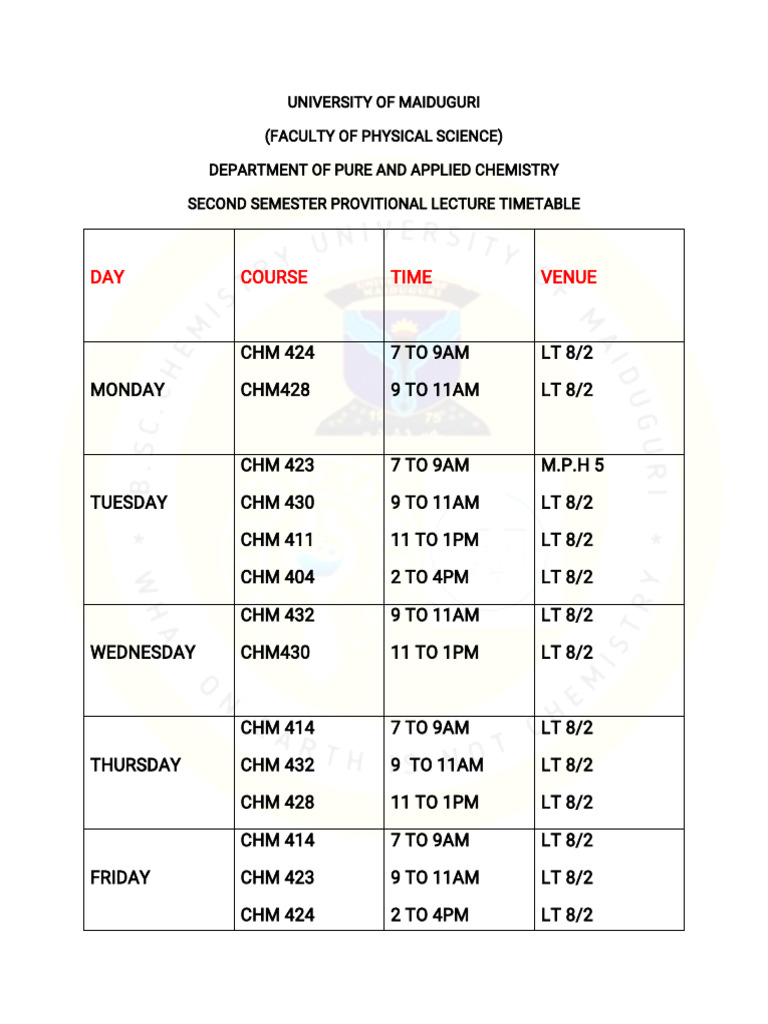 Extracted Timetable 2025 | PDF