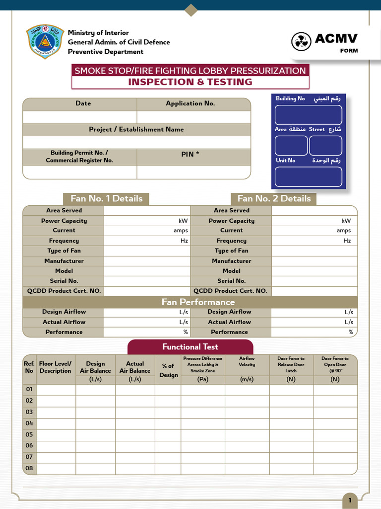 SMOKE+STOP FIRE+FIGHTING+LOBBY+PRESSURIZATION+INSPECTION+&+TESTING | PDF