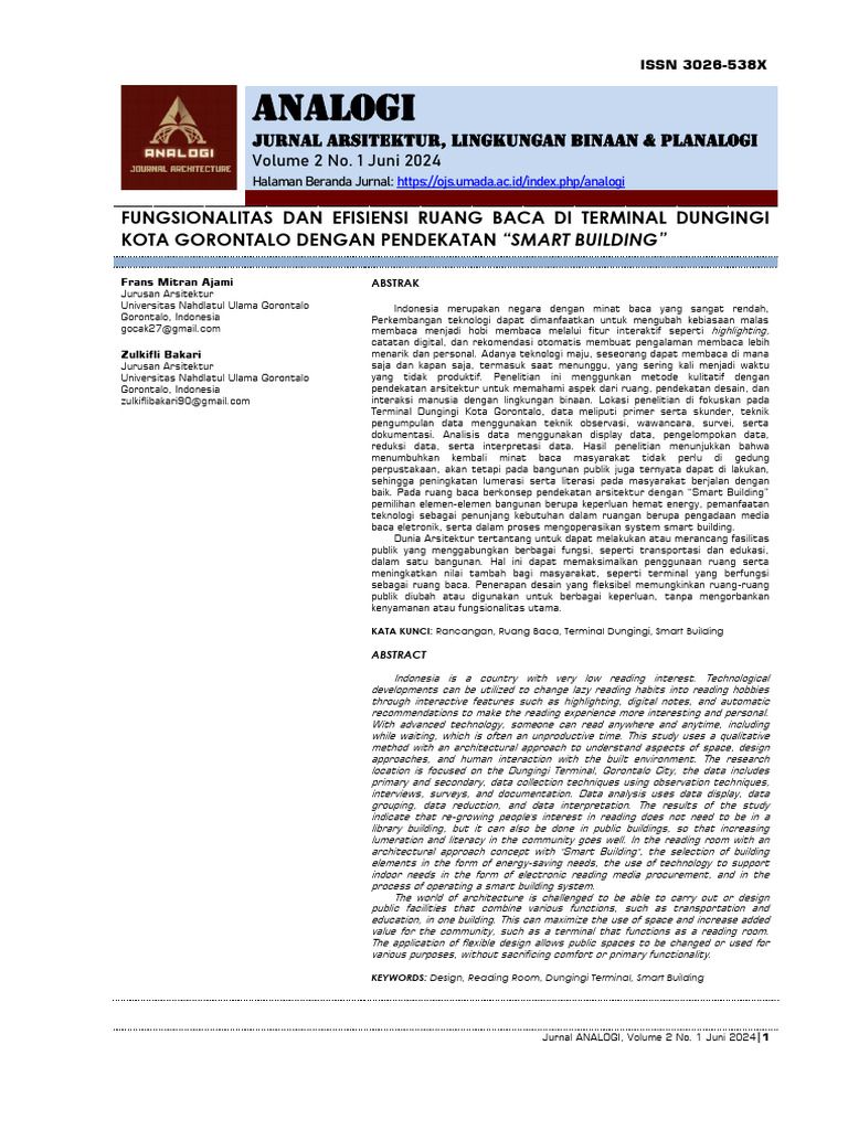 Fungsionalitas Dan Efisiensi Ruang Baca Di Terminal Dungingi Kota ...