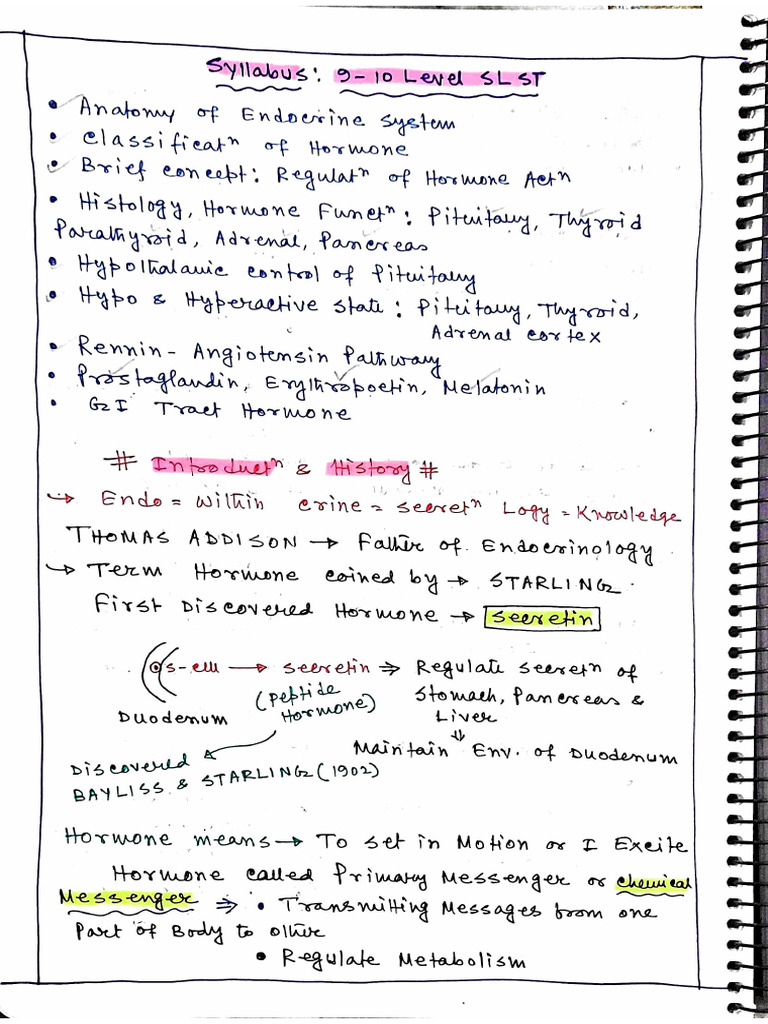 Endocrinology 01 Cell Signaling and Pituitary | PDF