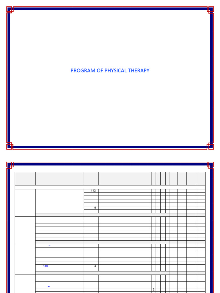GU Physical Therapy Study Plan (Detailed Prerequisites) | PDF ...