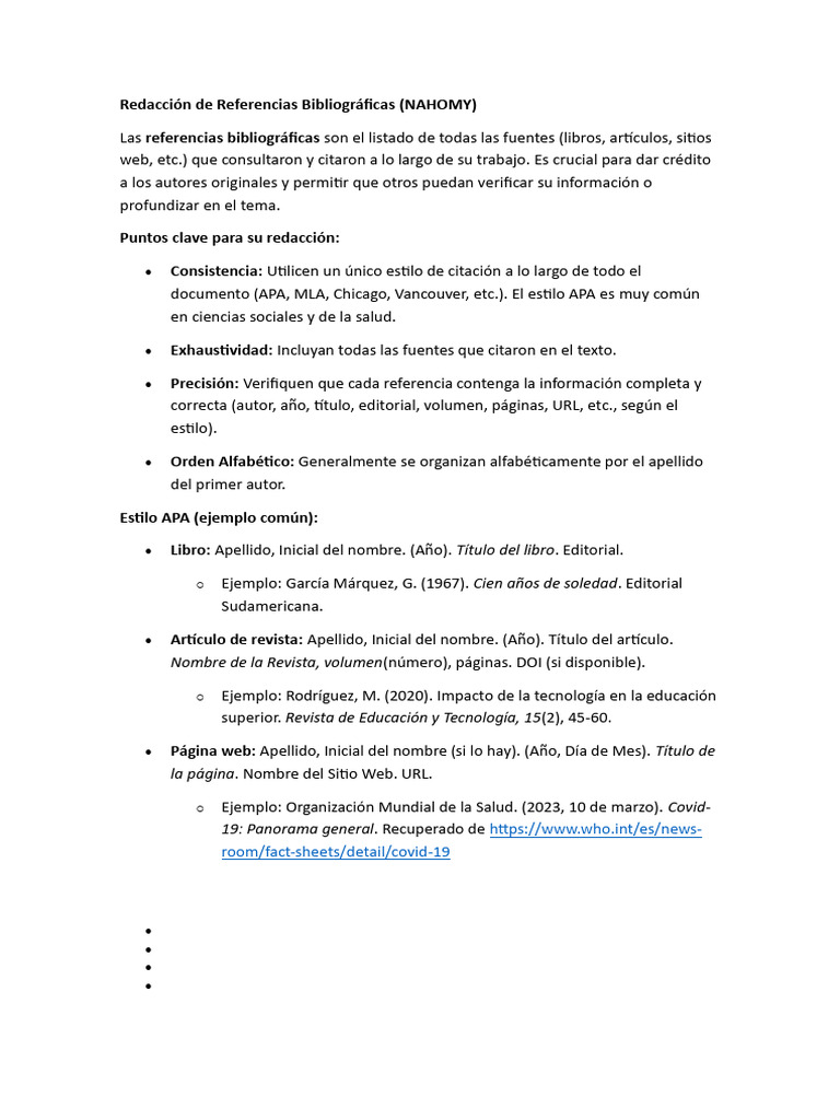 Redacción de Referencias Bibliográficas | PDF | Estilo apa | Citación