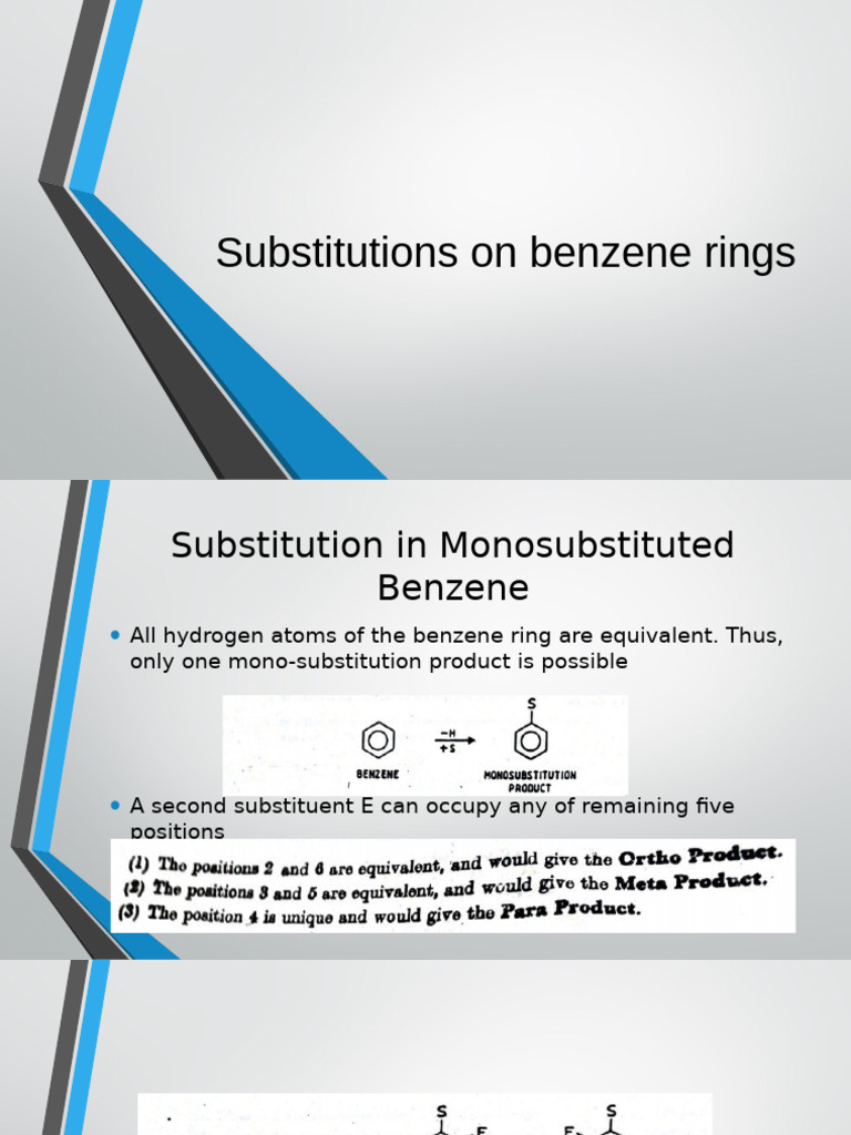 Substitutions On Benzene Rings | PDF