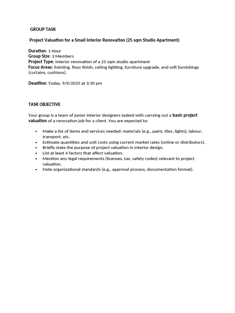 9th June 2025 Costing Group Task | PDF