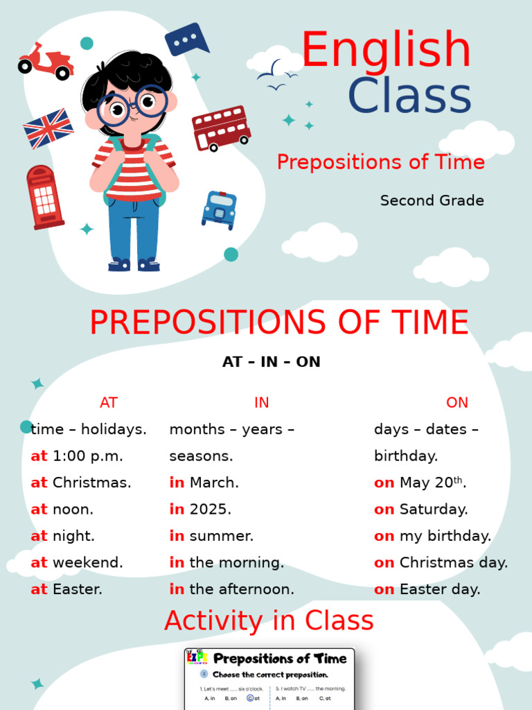 Prepositions of Time | PDF