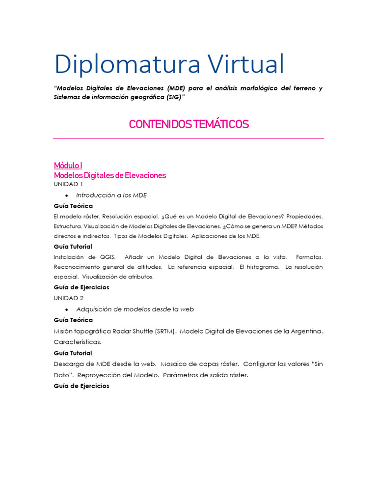 ContenidosTematicos MDE | PDF | Sistema de información geográfica