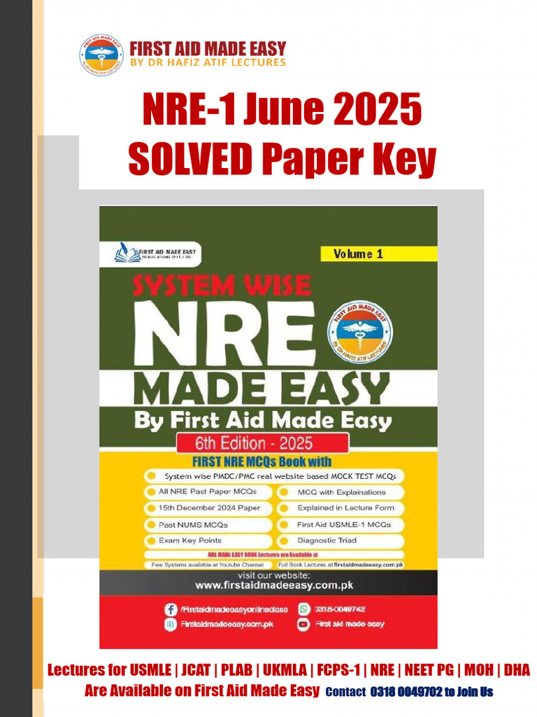 Nre 1 June Solved Paper by Fame-2 | PDF | Pneumonia | Measles