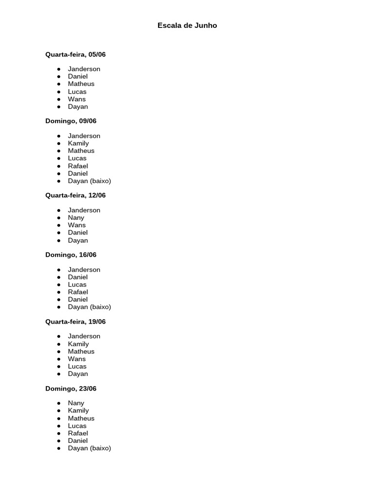 Escala de Junho ( | PDF