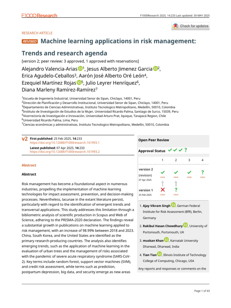 F 1000 Res 161993 | PDF | Machine Learning | Risk Management