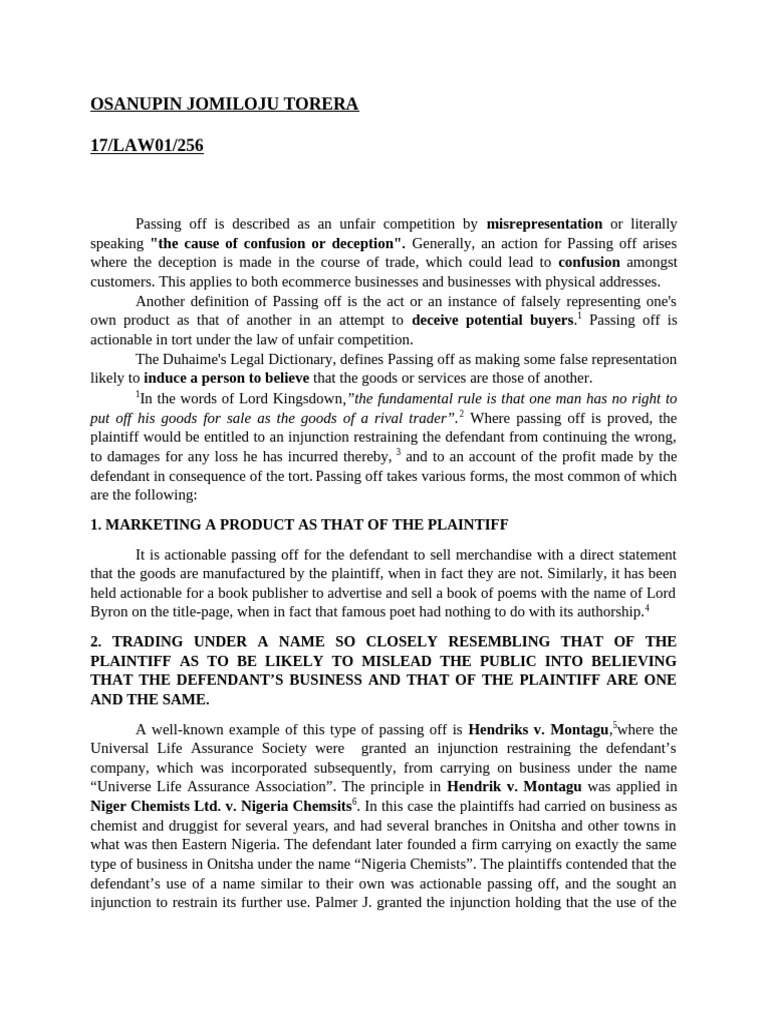 1588962903jomiloju Osanupin Passing Off Assignment Pdf Legal Remedy