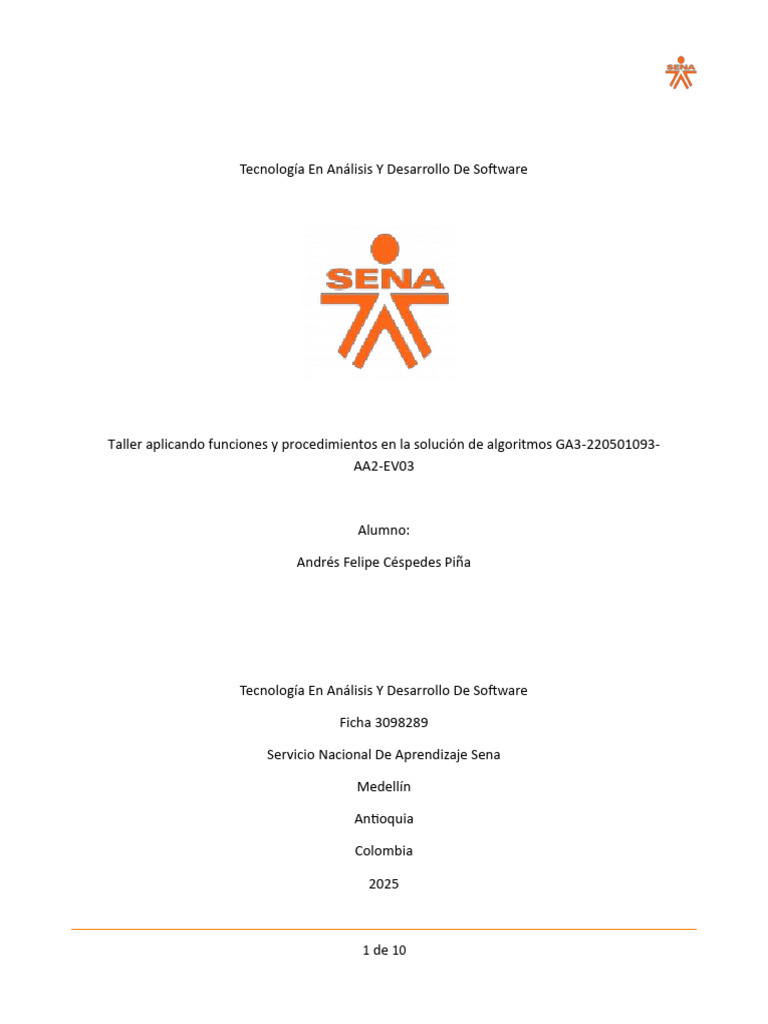 Taller Aplicando Funciones y Procedimientos en La Solución de ...