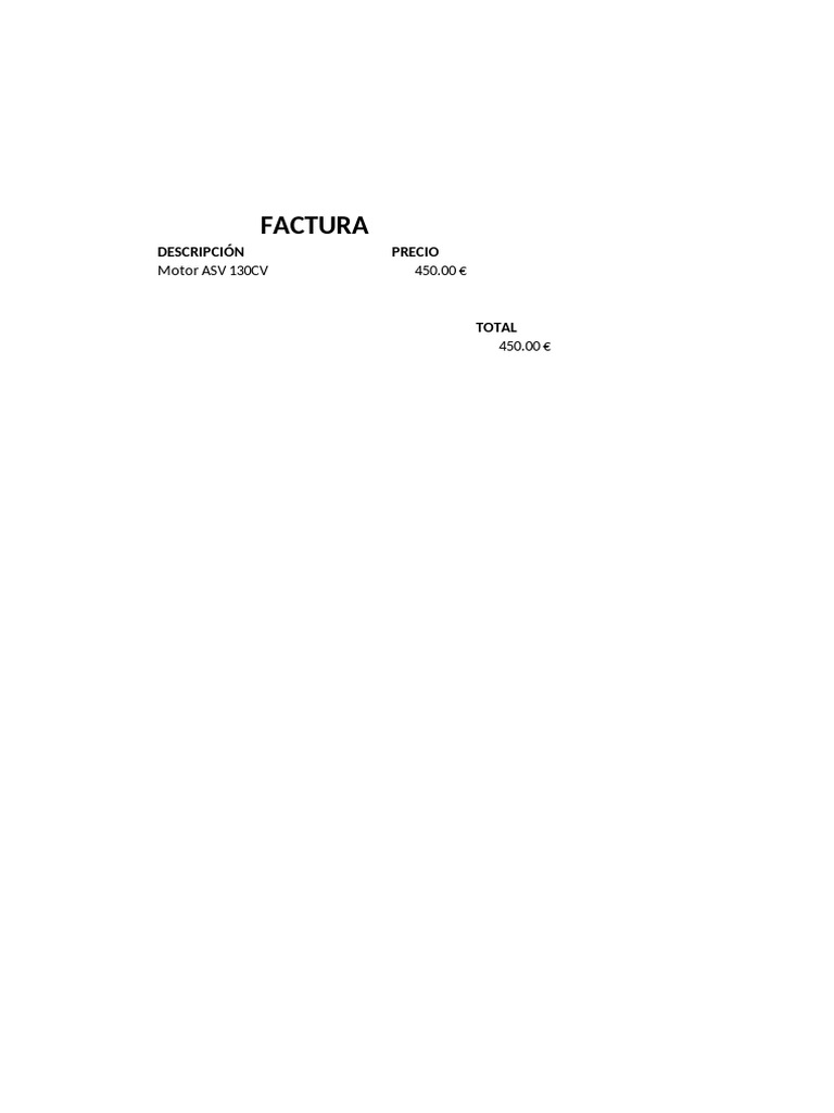 Factura Motor Asv | PDF