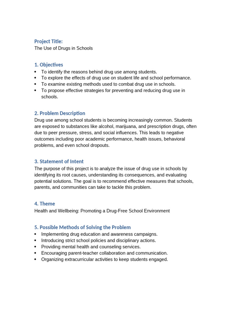 Strategies for Reducing Drug Use in Schools | PDF | Substance Abuse ...