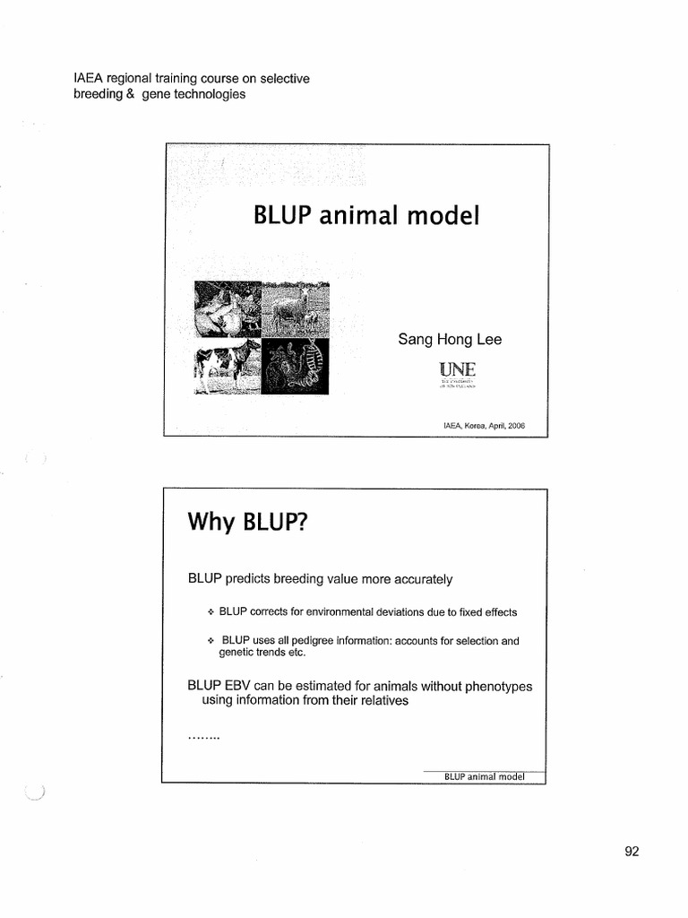 Blup Animal Model | PDF