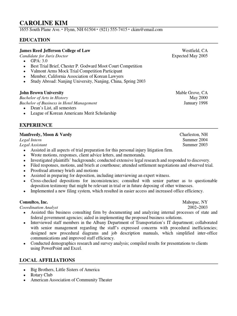 Law Student Resume Sample | PDF | Deposition (Law) | Lawyer