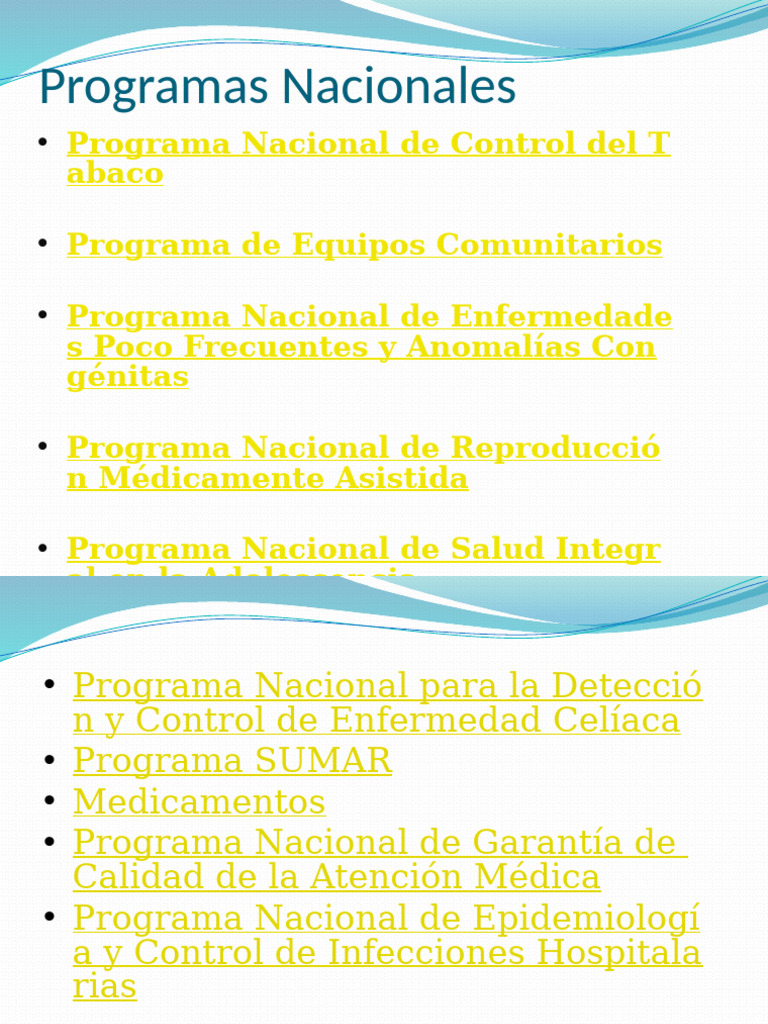 Programas Nacionales | PDF | Fumar tabaco | Adicción