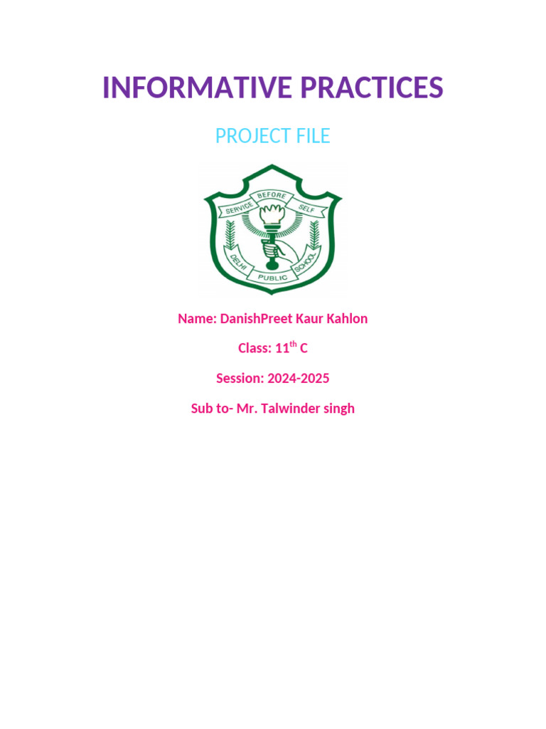 Informative Practices Project File | PDF | Databases | Table (Database)