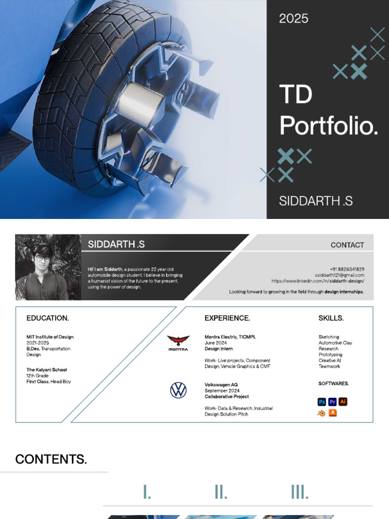 Siddarth S Portfolio 25' | PDF | Automotive Industry | Land Vehicles