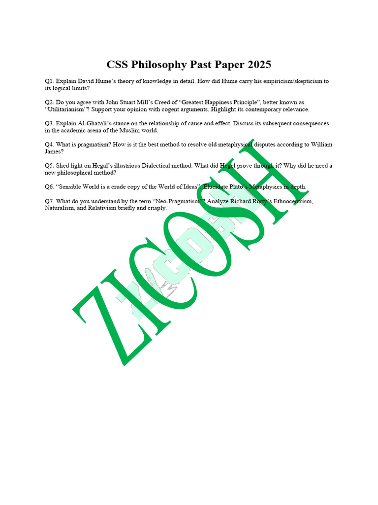 2025 Philosophy Paper | PDF
