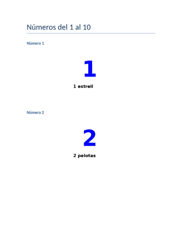 Numeros 1 Al 10 Con Imagenes | PDF