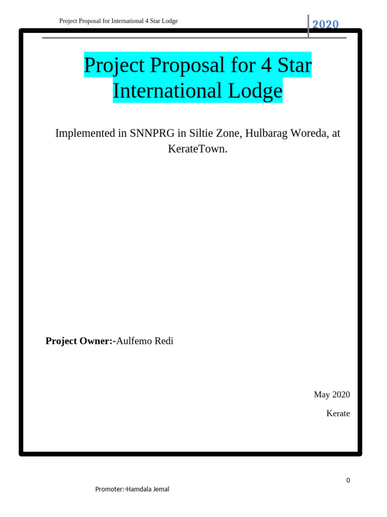 Proposal for International Lodge Project | PDF | Tourism | Hotel