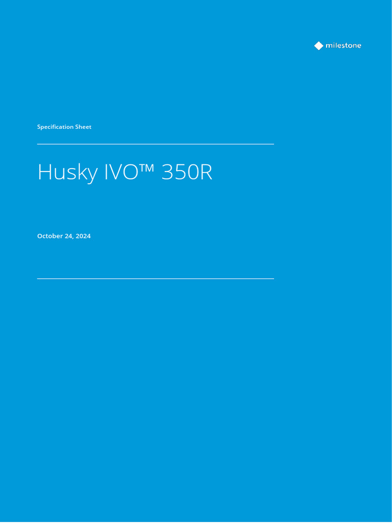 Milestone Husky IVO 350R - Specification Sheet | PDF | Computing ...