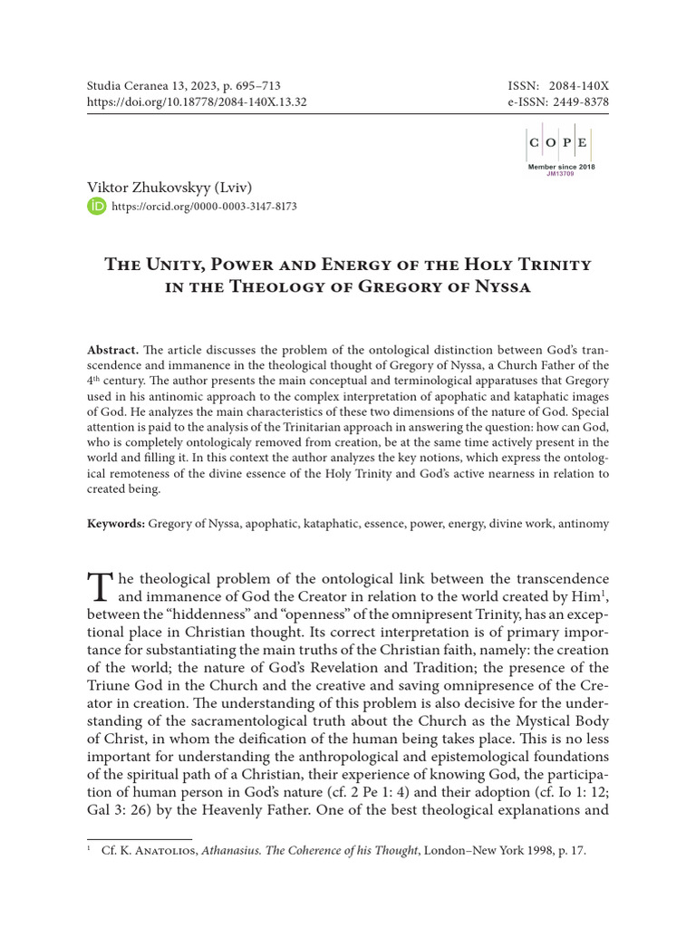 The Unity Power and Energy of the Holy Trinity in | PDF | Trinity ...