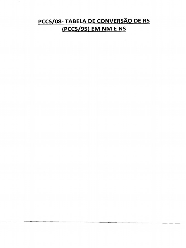 PCCS 08 Tabela Conversao RS em NS | PDF