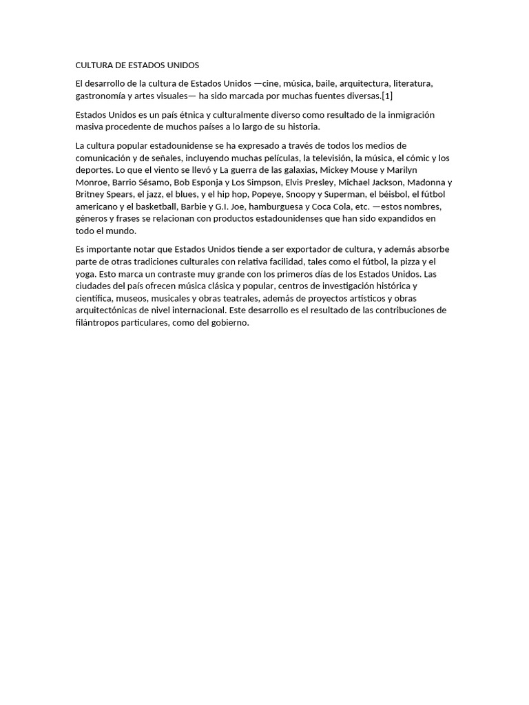 Cultura Diversa de Estados Unidos | PDF