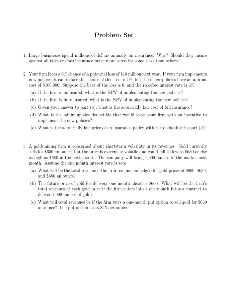 10.1 Problem Set Questions | PDF